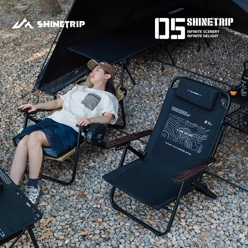 ShineTrip Outdoor Folding Lounge Chair Portable Camping Chair With ...
