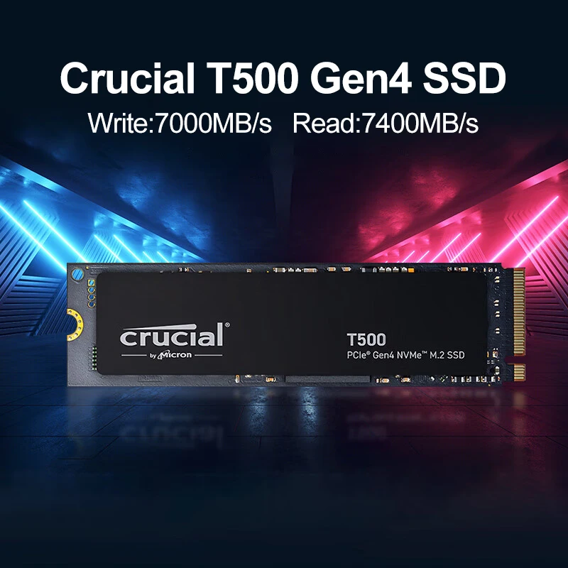 Crucial T500 2TB Gen4 NVMe M.2 Internal Gaming SSD, Up to 7400MB/s ...
