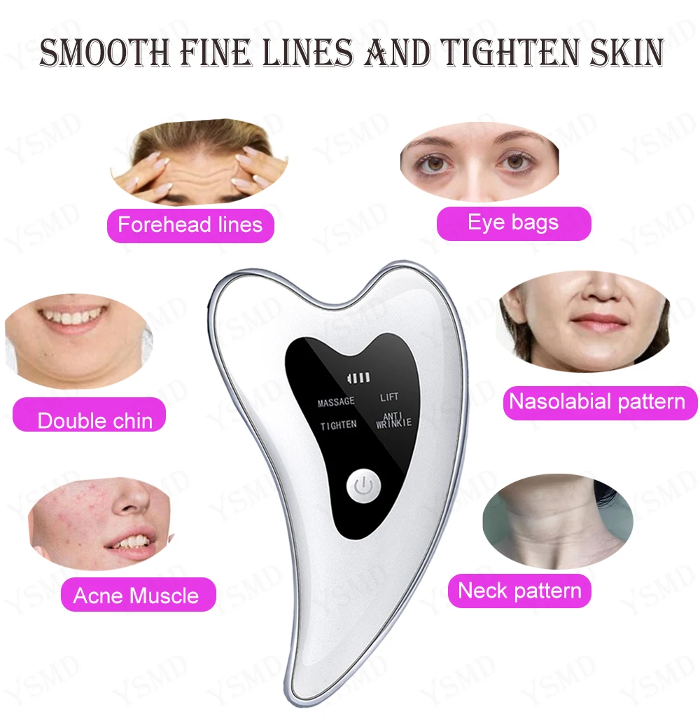 4 in 1 Electric Gua Sha Face Massager Anti Wrinkles Double Chin Skin ...
