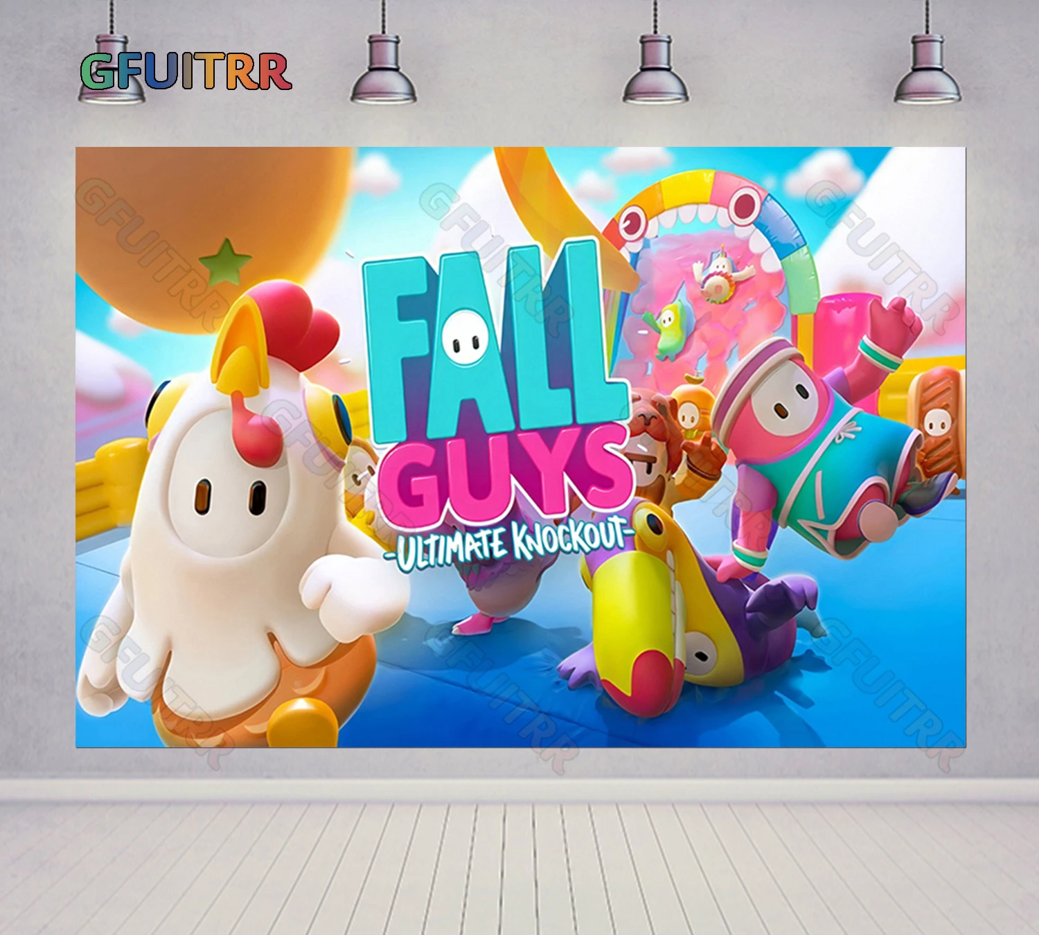 GFUITRR Fall Guys Backdrop Kids Birthday Party Photography Background ...