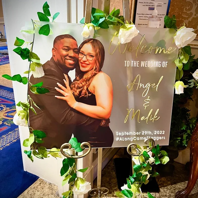 Custom-Frosted-Acrylic-Last-Name-Wedding-Sign-Couple-Picture-Sign-3D ...