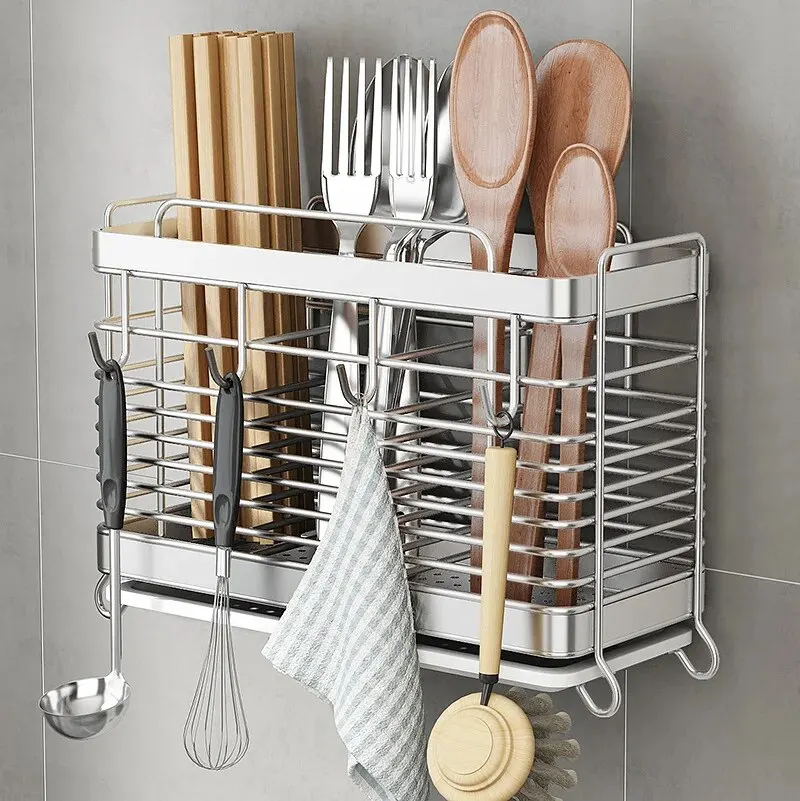 Stainless-Steel-Cutlery-Holder-Wall-Mounted-Home-Use-Cutlery-Tube ...