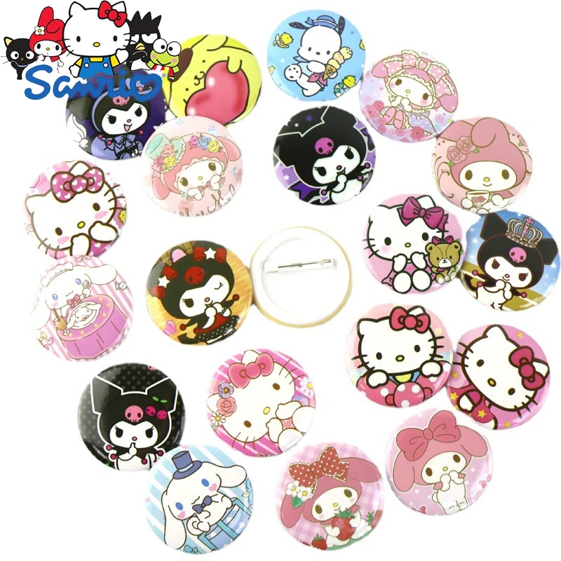 Sanrio-Hello-Kitty-Brooch-Creative-Round-Ring-Tinplate-Pins-Cute ...