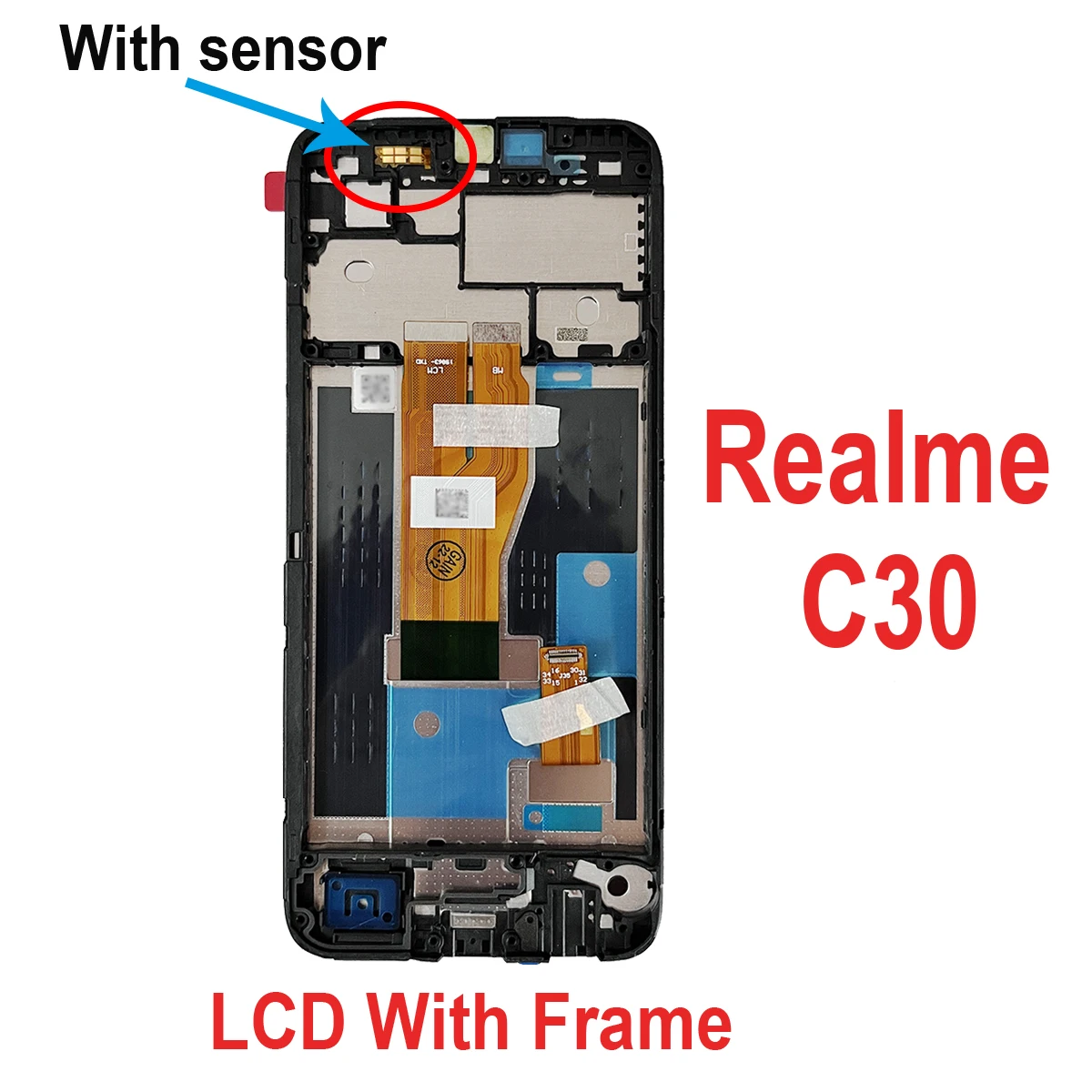 ЖК-дисплей для Realme C31 RMX3501 C30 RMX3581, сенсорный дигитайзер ...