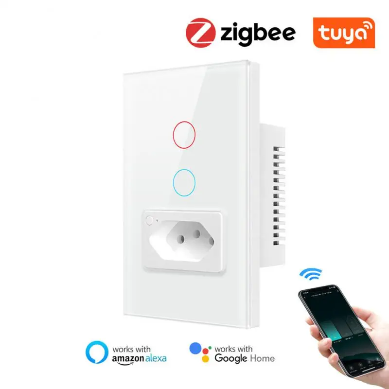 Zigbee-Smart-Switch-2-Gang-Tuya-Switch-Brazil-Standard-Glass-Panel ...