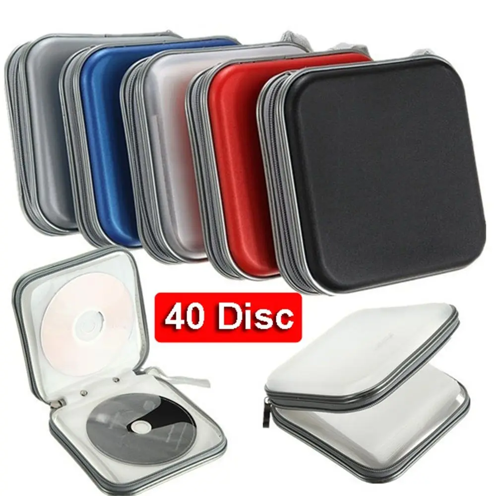 40 Disc Portable Double-side CD DVD Storage Sleeve Case Plastic ...