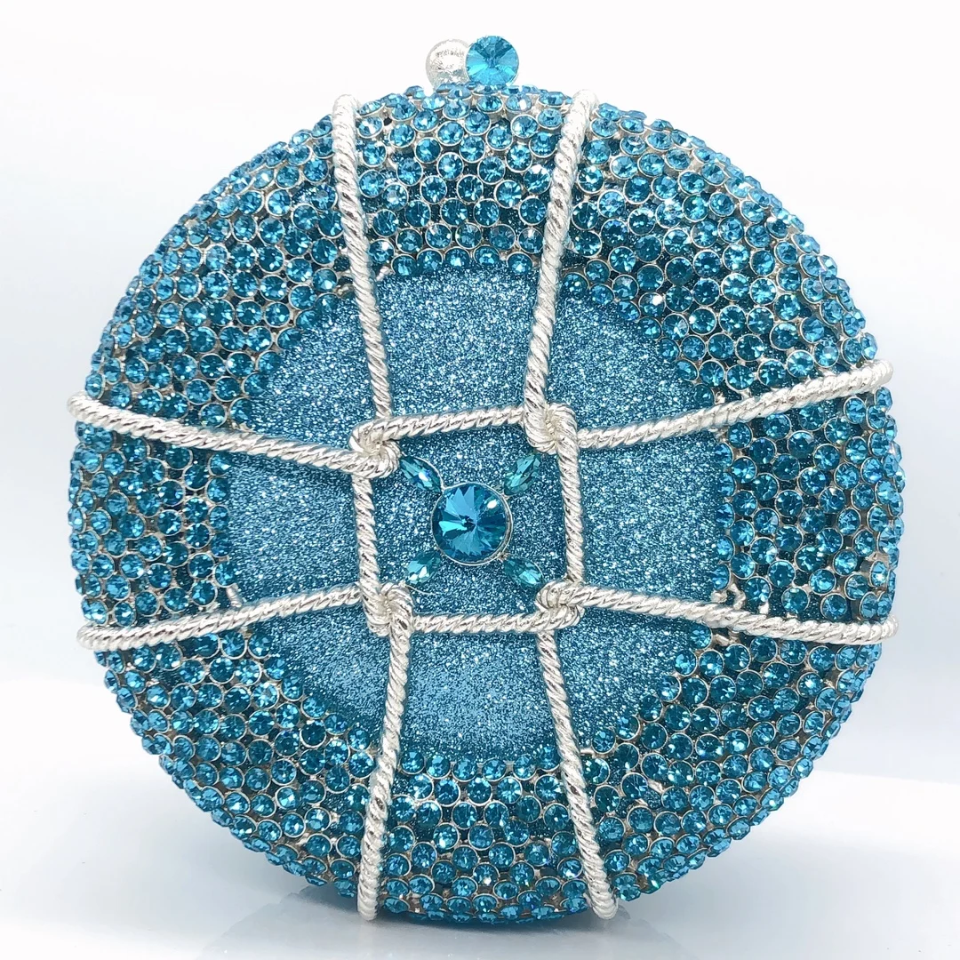 XIYUAN Newest Blue Gold Sliver Circle Crystal Dinner Party Bags Women ...