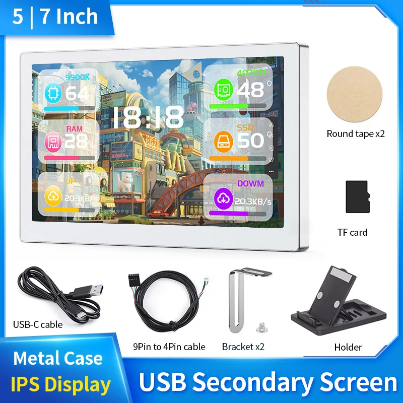 5-7-Inch-USB-IPS-Secondary-Screen-800x480-1024x600-Monitor-CPU-RAM-GPU ...