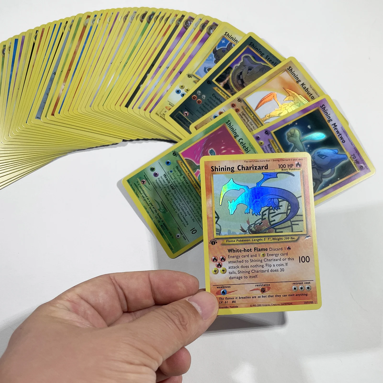 SINGLE Pokemon Cards First Set Classic Base Edition Foil Flash Cards