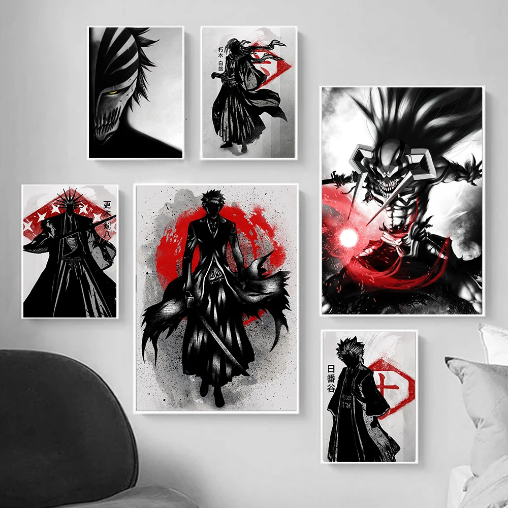Japanese Anime Bleach Poster Print Ichigo Kurosaki Cartoon Canvas ...