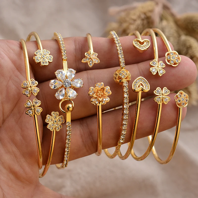 Dubai-Gold-Color-Bangles-For-Women-Men-Copper-Bracelets-Can-Open-Girly ...