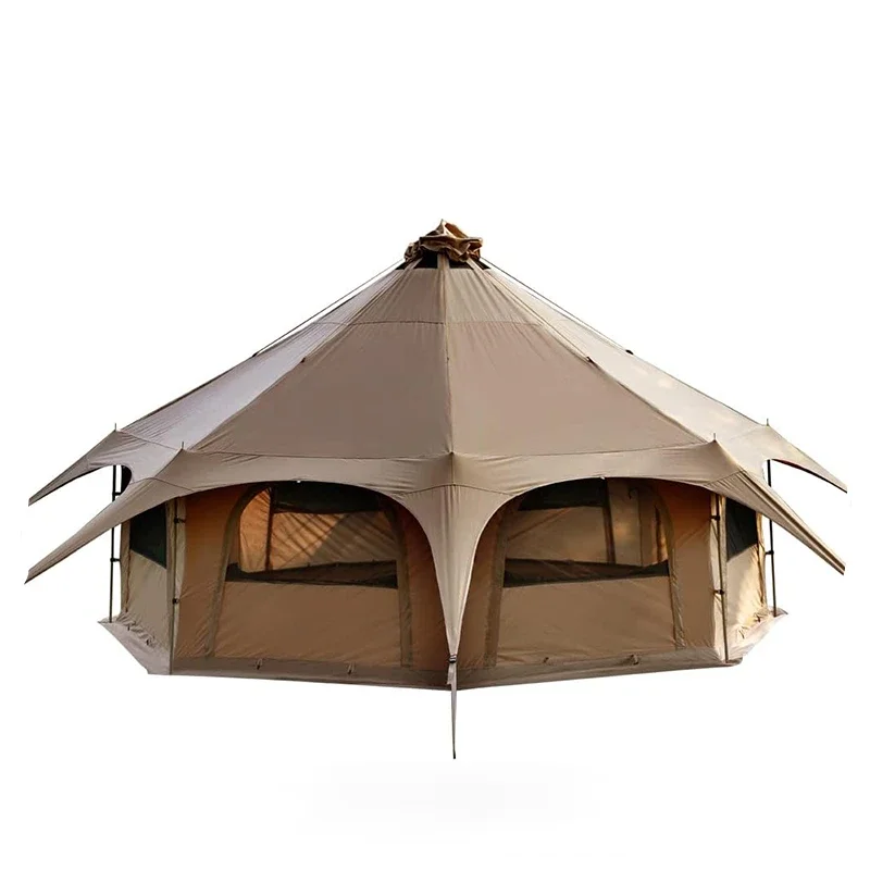 Tenda-de-lona-zipada-com-piso-remov-vel-Bell-Tent-com-fog-o-Jack ...