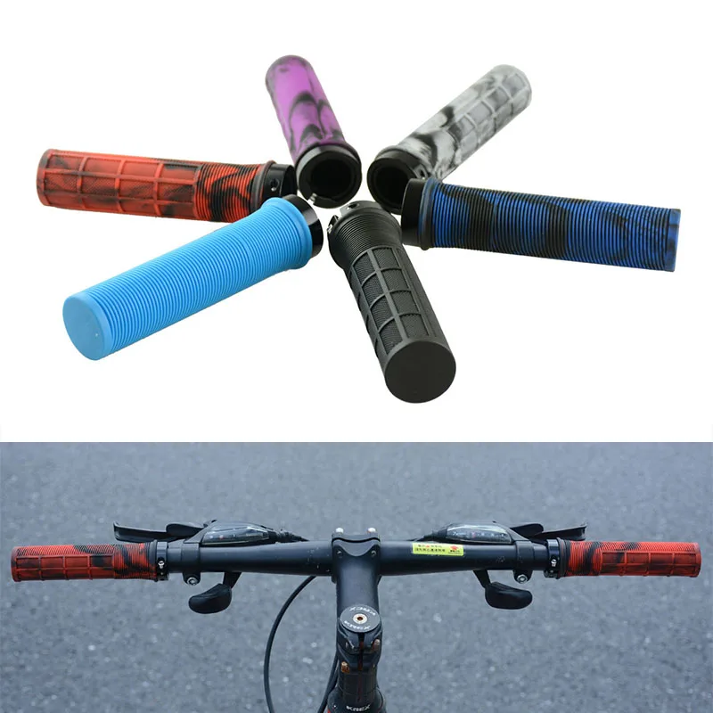 Bicycle-Lock-Grips-Mountain-Bike-Cuffs-Handlebar-Grips-Camo-Rubber-Grip ...