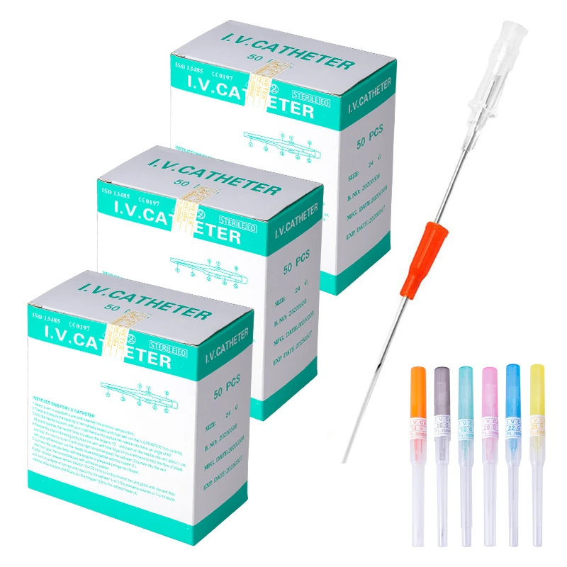 1-50pcs Sterile Piercing Needle Disposable I.v. Catheter Cannula Ear ...