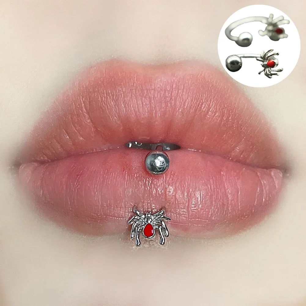 Titanium-Steel-Lip-Ring-Labret-Piercing-Punk-Black-J-ias-sobrancelha-e ...