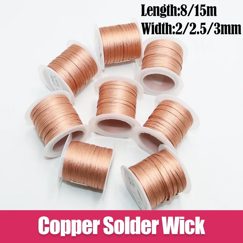 Desoldering Braid Copper Mesh 8/15M Resistant Oxidation Low Residue for ...