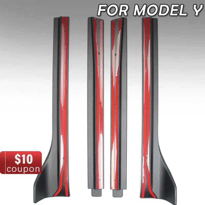 for Tesla Model Y Side Skirts Modified with Large Surrounding ...