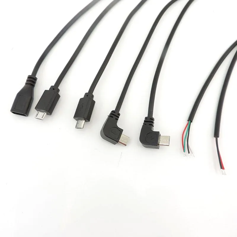 Micro-USB-2-0-A-Female-male-Jack-Extended-Cord-Cable-2Pin-4Pin-4-Wire ...