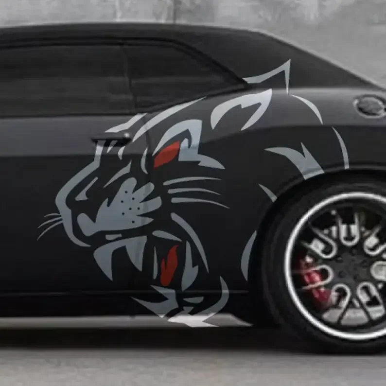 INCLUDES-Both-Sides-Large-Cat-Head-Fits-HellCat-Challenger-Tribal ...