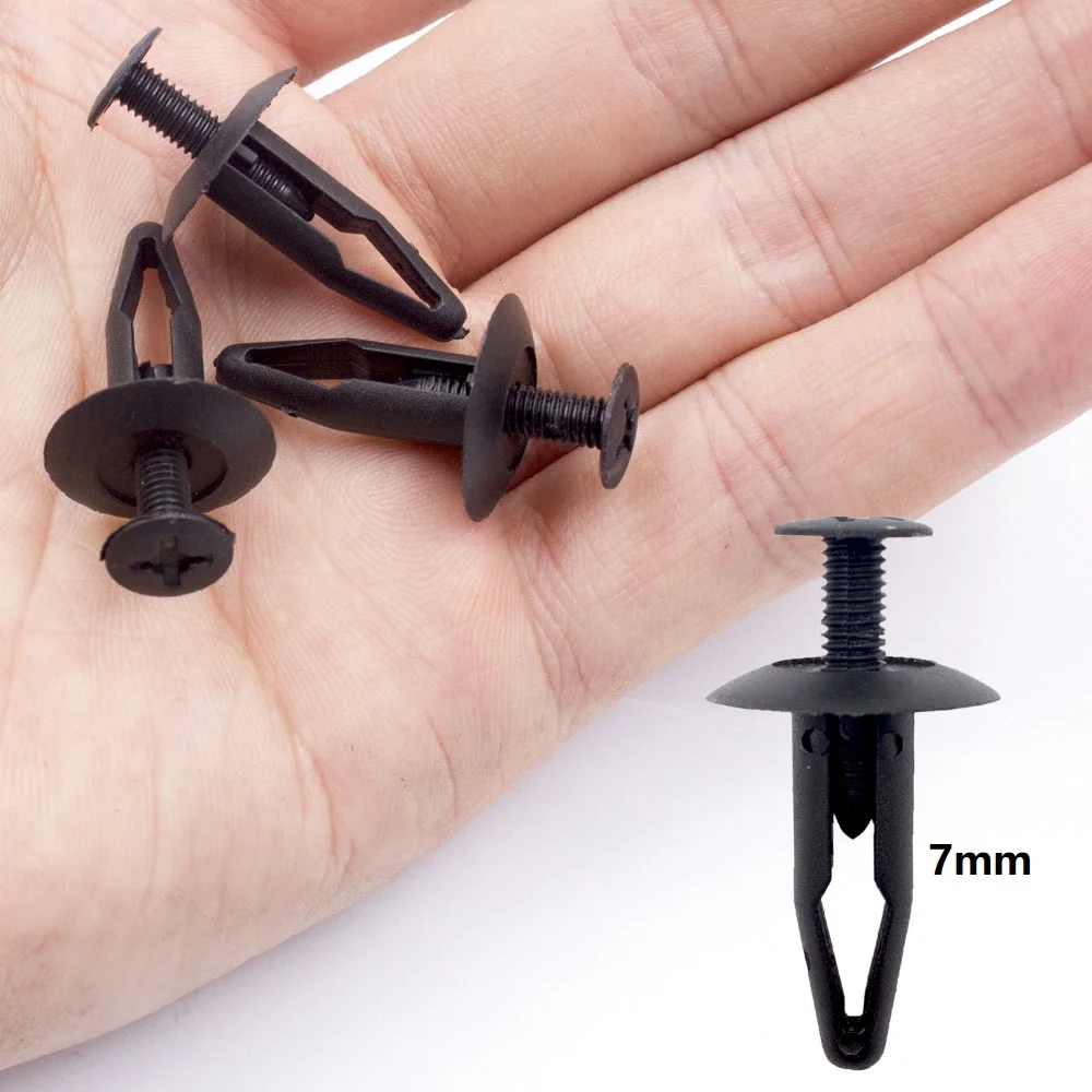 20-100Pcs Push in 7-7.5mm Hole Rivets Bumper Retainers Fasteners Clip ...