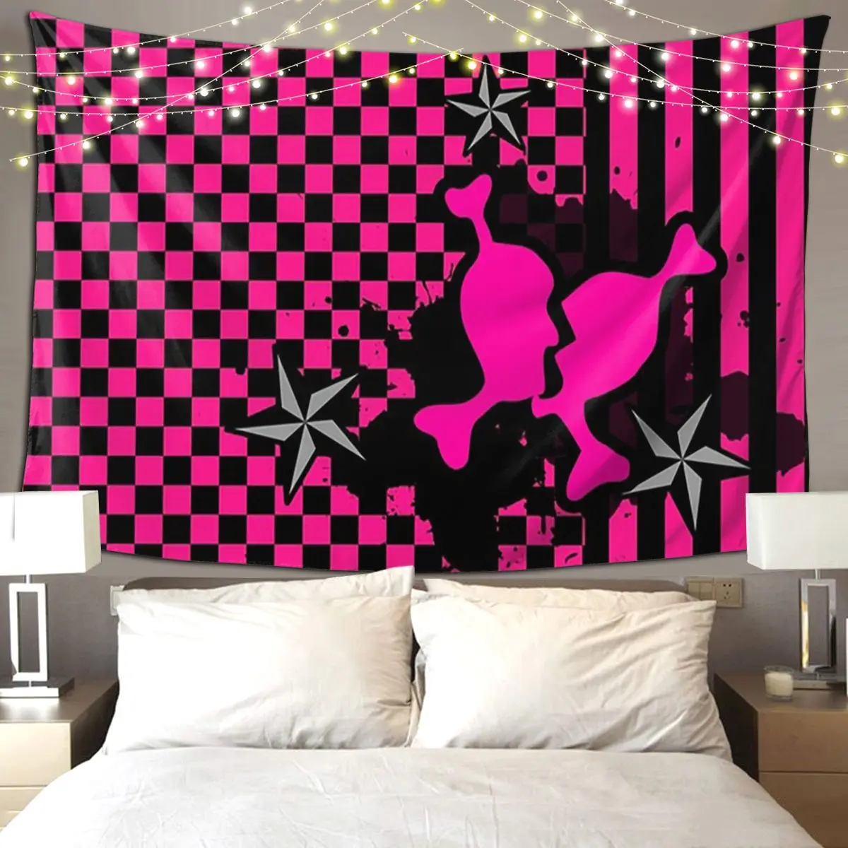 Punky-Pink-Emo-Tapestry-Hippie-Wall-Hanging-Aesthetic-Home-Decor ...