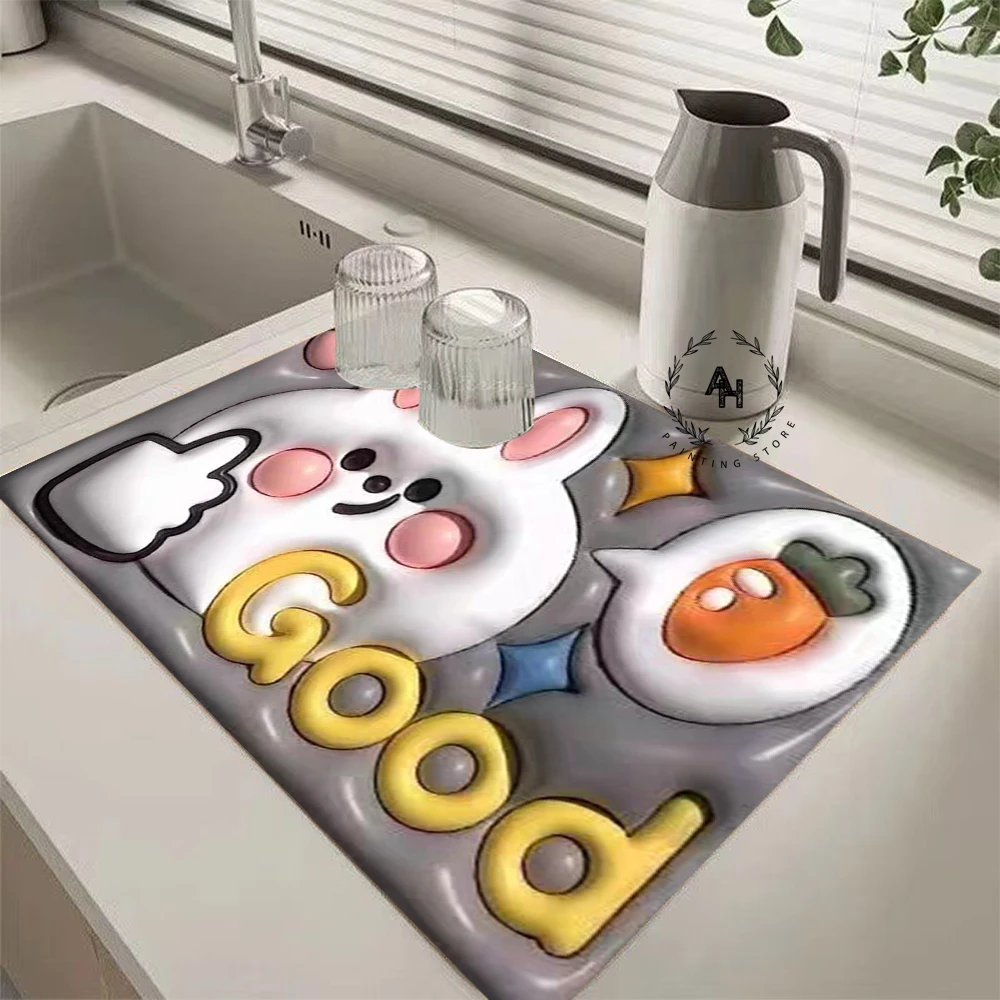 Three dimensional Expansion Flower Kitchen Countertop Table Mat Drain ...