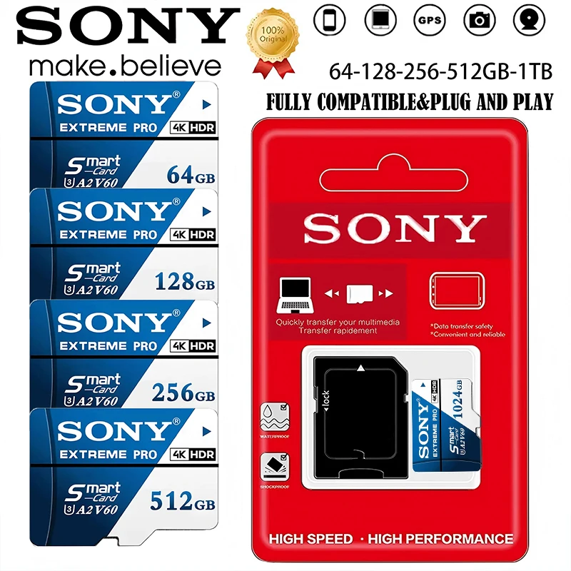 SONY 1TB MicroSD Card High Speed Memory Card 512GB 128GB 256GB 64GB ...