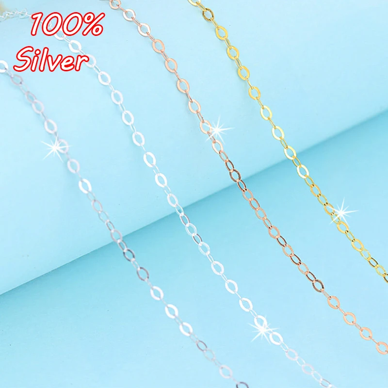 45cm-100-Real-S925-Sterling-Silver-Cross-Shaped-Chain-Female-Clavicle-Chain-DIY-Jewelry-Making ...