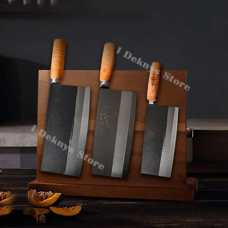 Handmade Kitchen Knives Set Professional Chef Cleaver With High Carbon ...