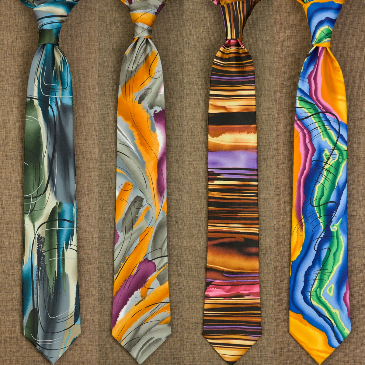 Handmade-Abstract-Pattern-Multicolor-Mens-Ties-Neckties-100-Silk ...