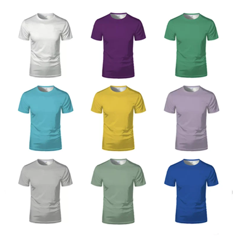 Sublimation Blank Pure Color T-shirt Polyester Quick Dry Sport Clothes ...