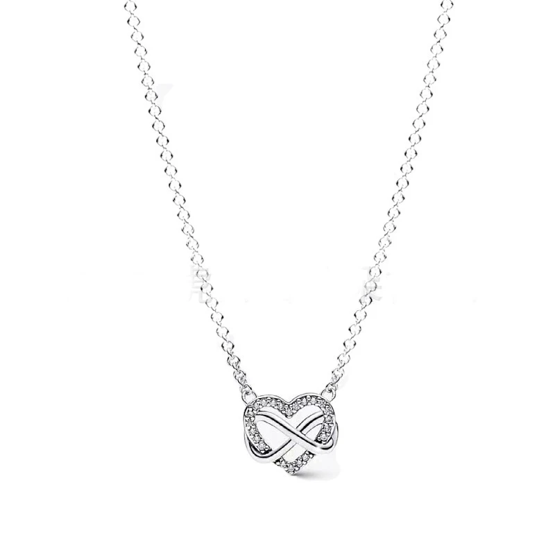 Free-Shipping-Authentic-925-Sterling-Silver-Rose-Beads-Pave-Necklace ...