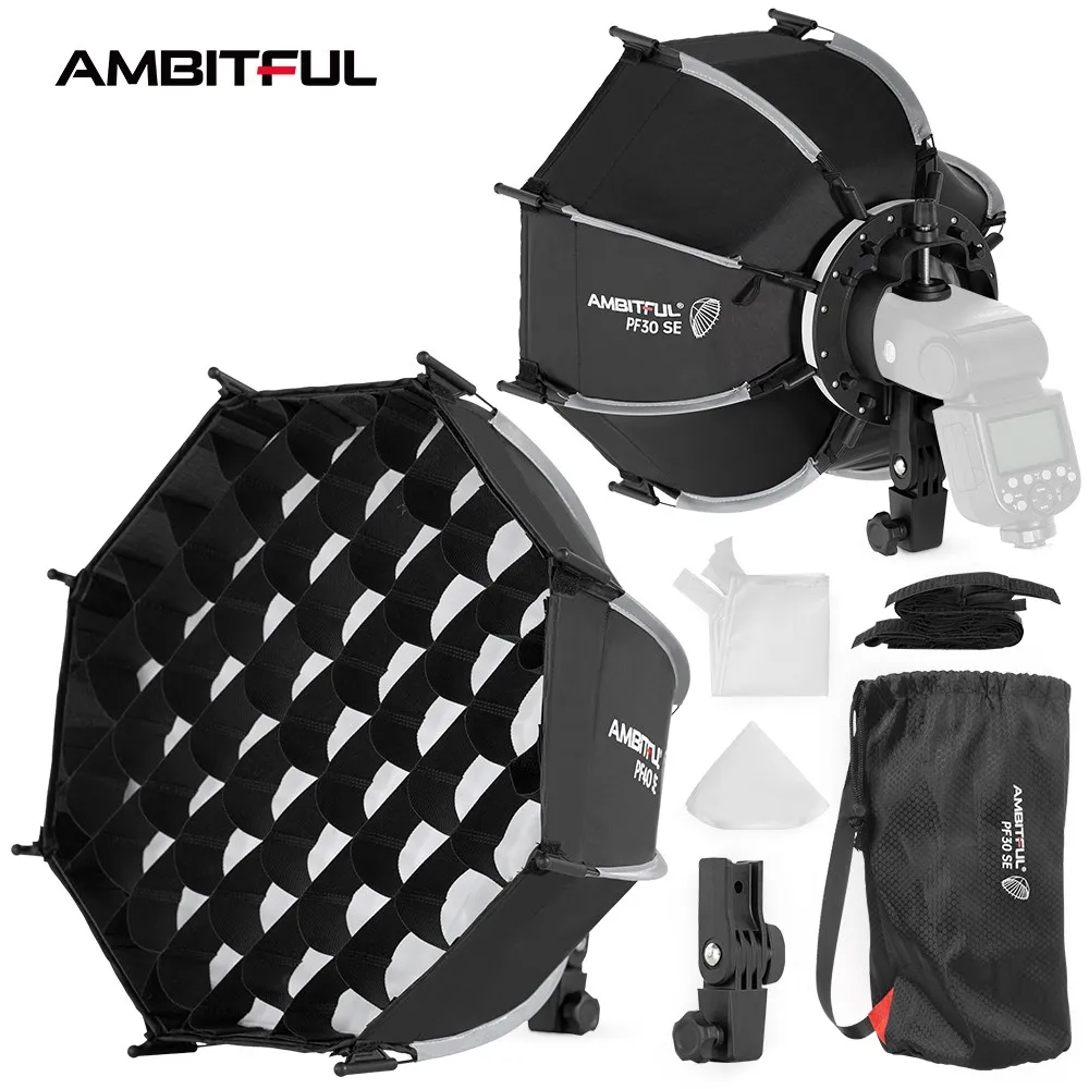 AMBITFUL-Mini-Softbox-port-til-con-paraguas-octagonal-30cm-PF30-SE-40cm ...