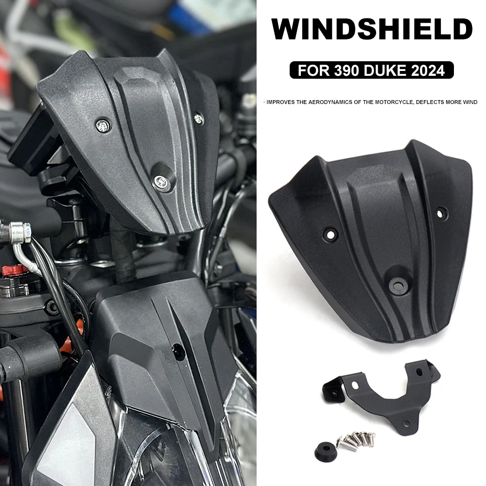 Enhanced Black Motorcycle Windshield Windscreen Front Wind Deflector ...