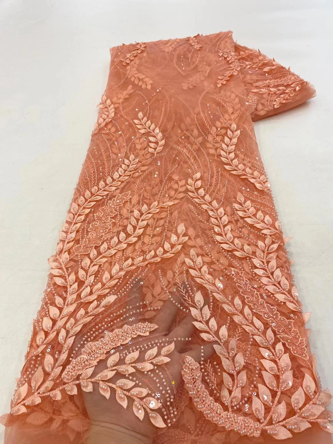 New Arrival French Popular Embrordered Beaded Net Lace With Sequins ...