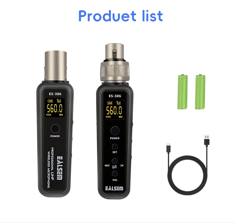 EALSEM UHF Wireless XLR Transmitter & Receiver System, for Dynamic ...