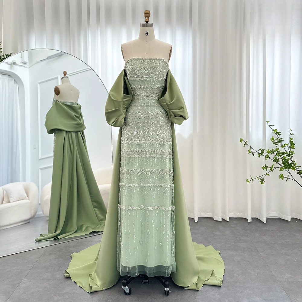 Sharon-Said-vestido-de-noite-luxuoso-para-mulheres-Dubai-Sage-Green ...