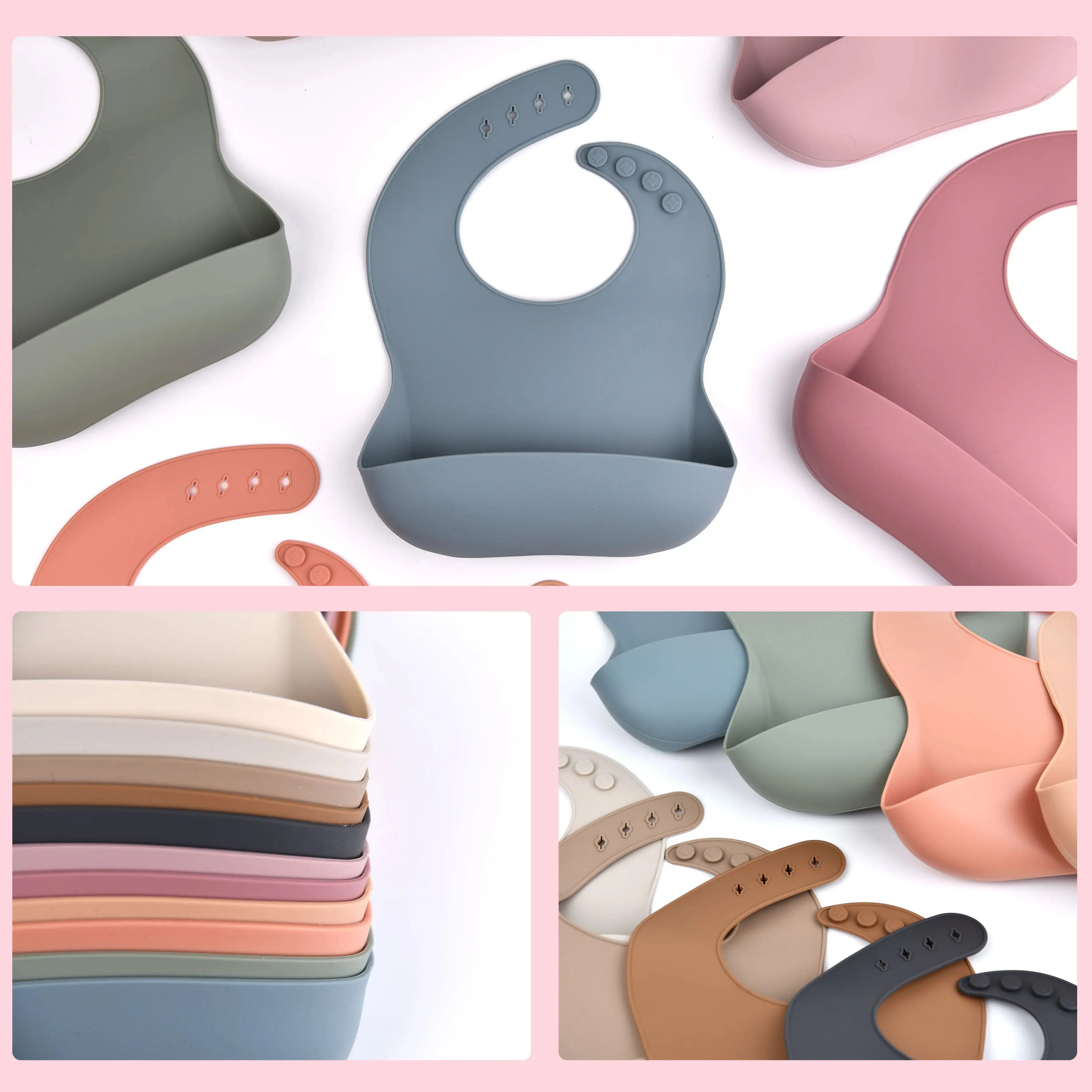 High Quality Food Grade Soft Waterproof Silicone Baby Bib With Food ...