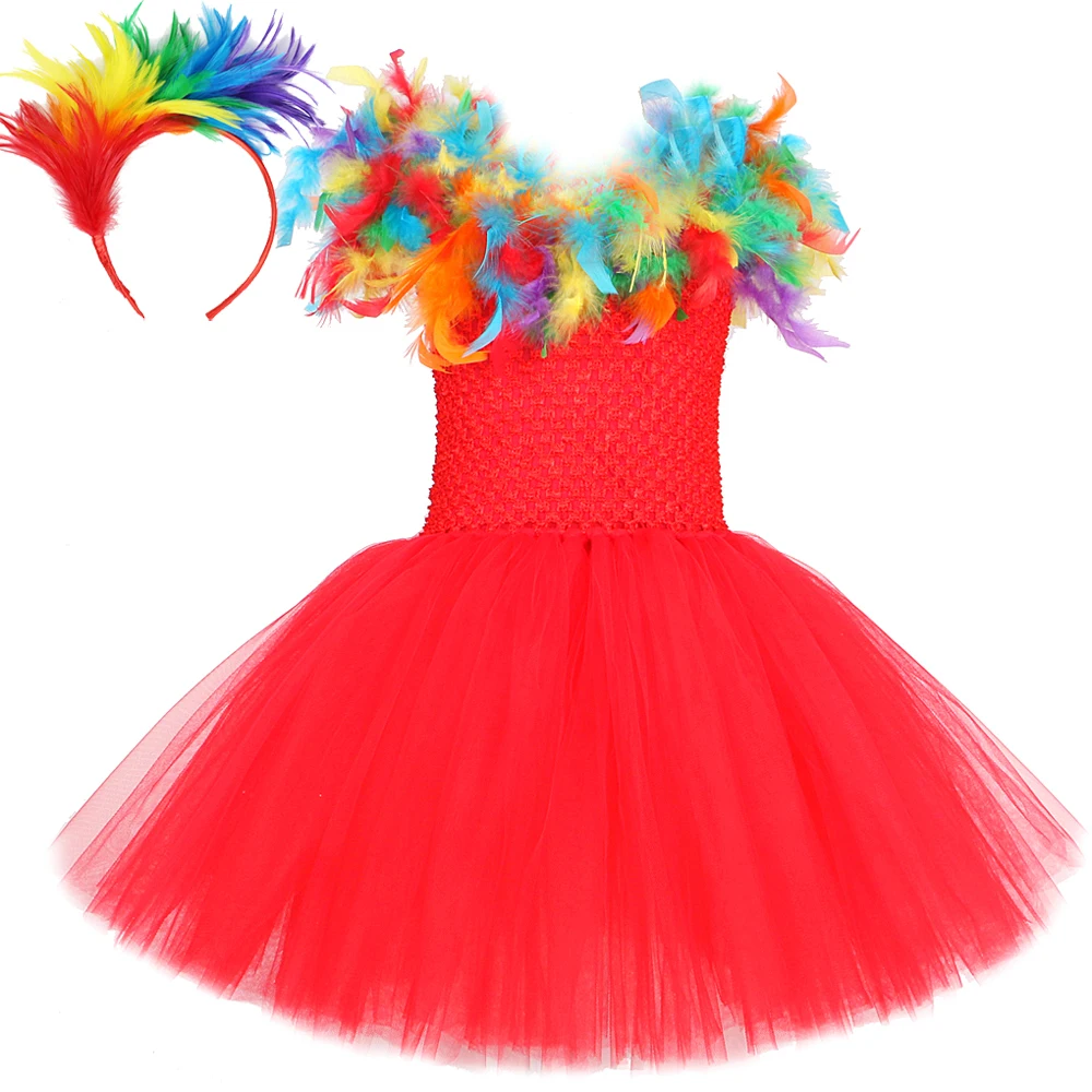 Rainbow-Feather-Parrot-Dresses-for-Baby-Girls-Bird-Halloween-Costumes ...