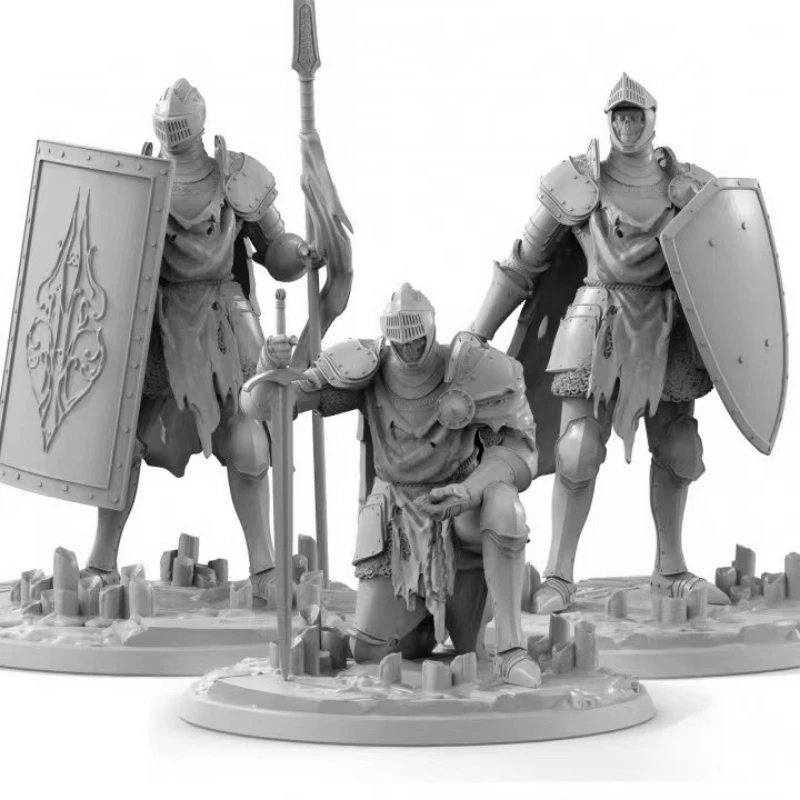 Resin-Figure-Fantasy-Miniatures-1-24-Scale-100mm-Knight-Skeletons-Scene ...