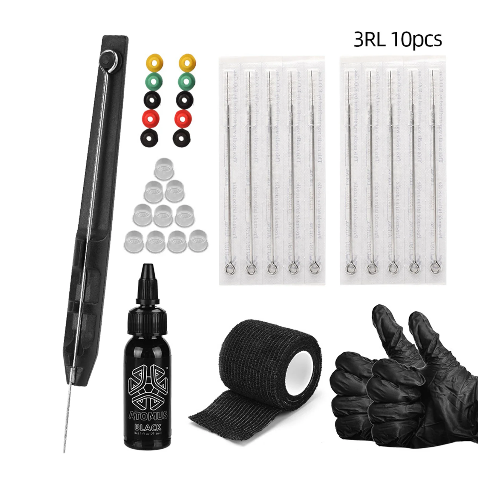 Hand-Poke-Pen-and-Stick-Tool-Set-30ml-Black-Tattoo-Ink-Cup-Pigment ...