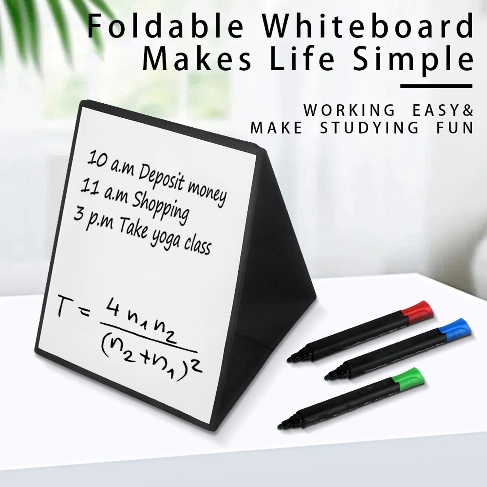 Small-Desktop-Foldable-Whiteboard-Standing-Portable-Reusable-Easel-Dry ...
