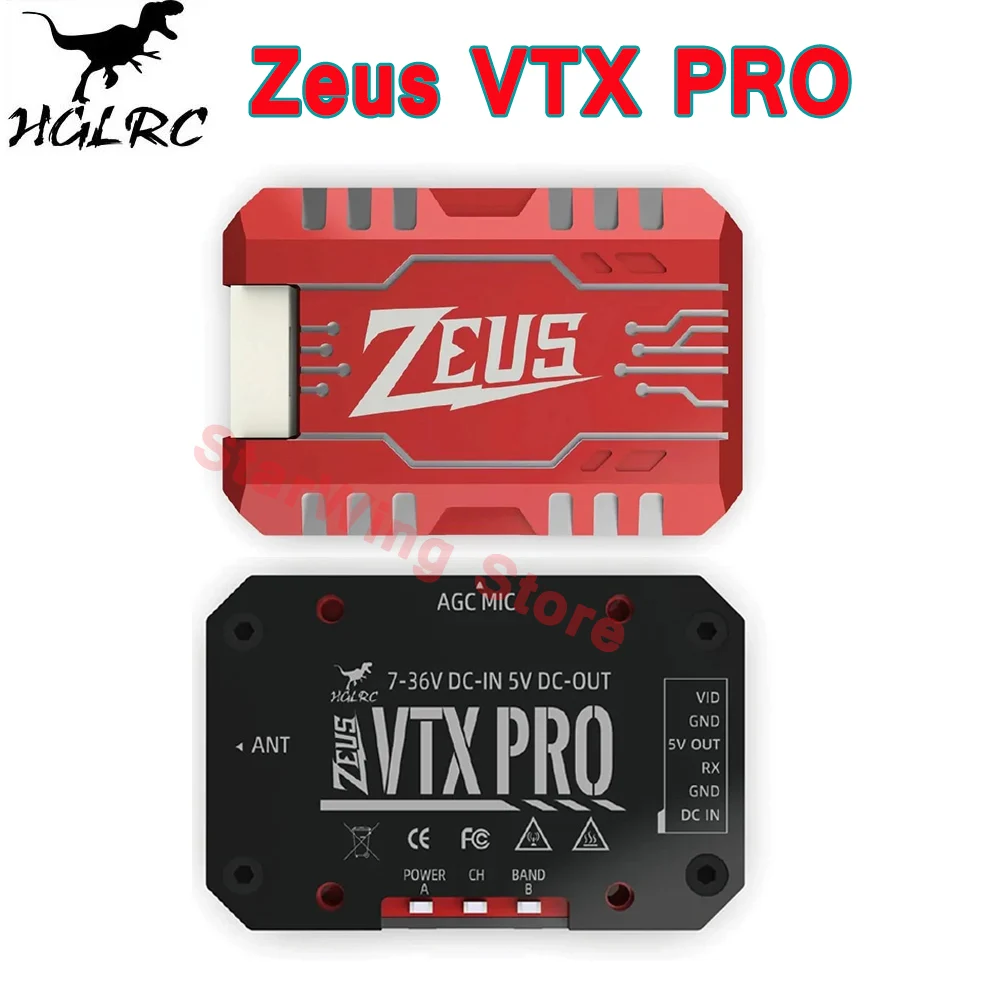 Hglrc zeus vtx pro 1.6w 5.8g transmissão de imagem 40ch com microfone pit/25/400/800/1.6w ...