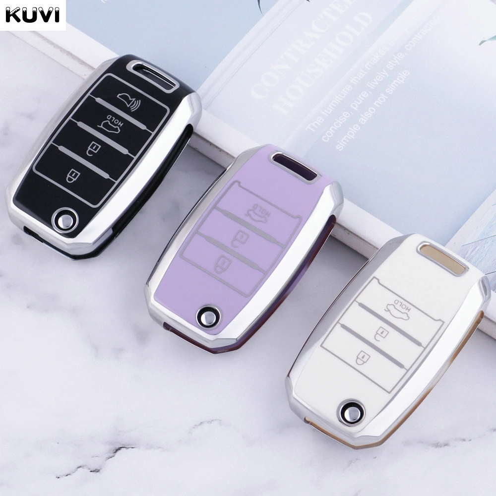 TPU Car Flip Key Case Cover Shell For KIA RIO K2 K3 K4 K5 Sportage ...