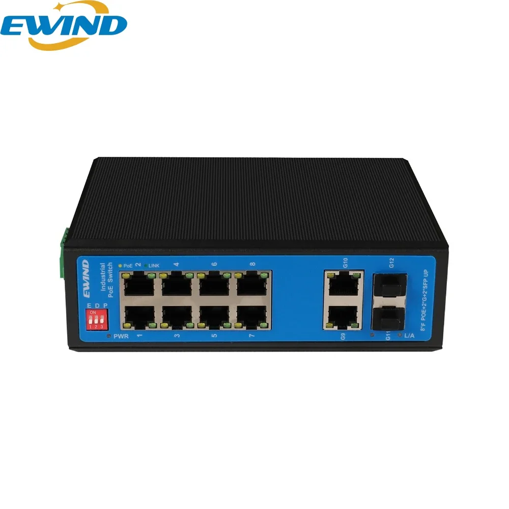 EWIND Industrial POE Switch 10 Ports Gigabit Uplink Managed Network Sw ...