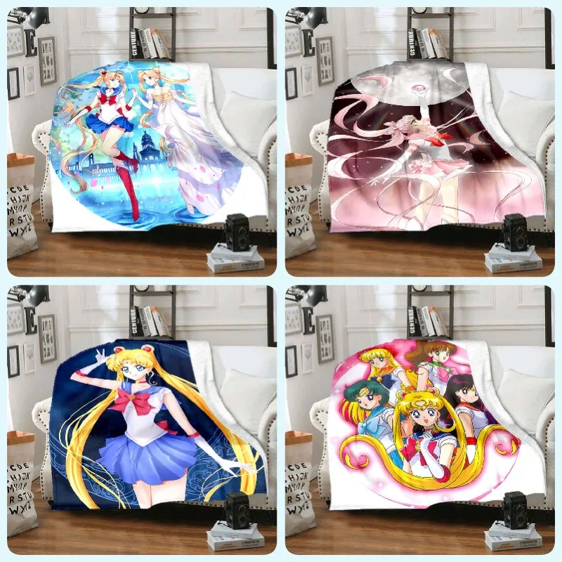 Sailor Moon picnic blanket Cartoon Thin Blanket Soft Blanket Home ...