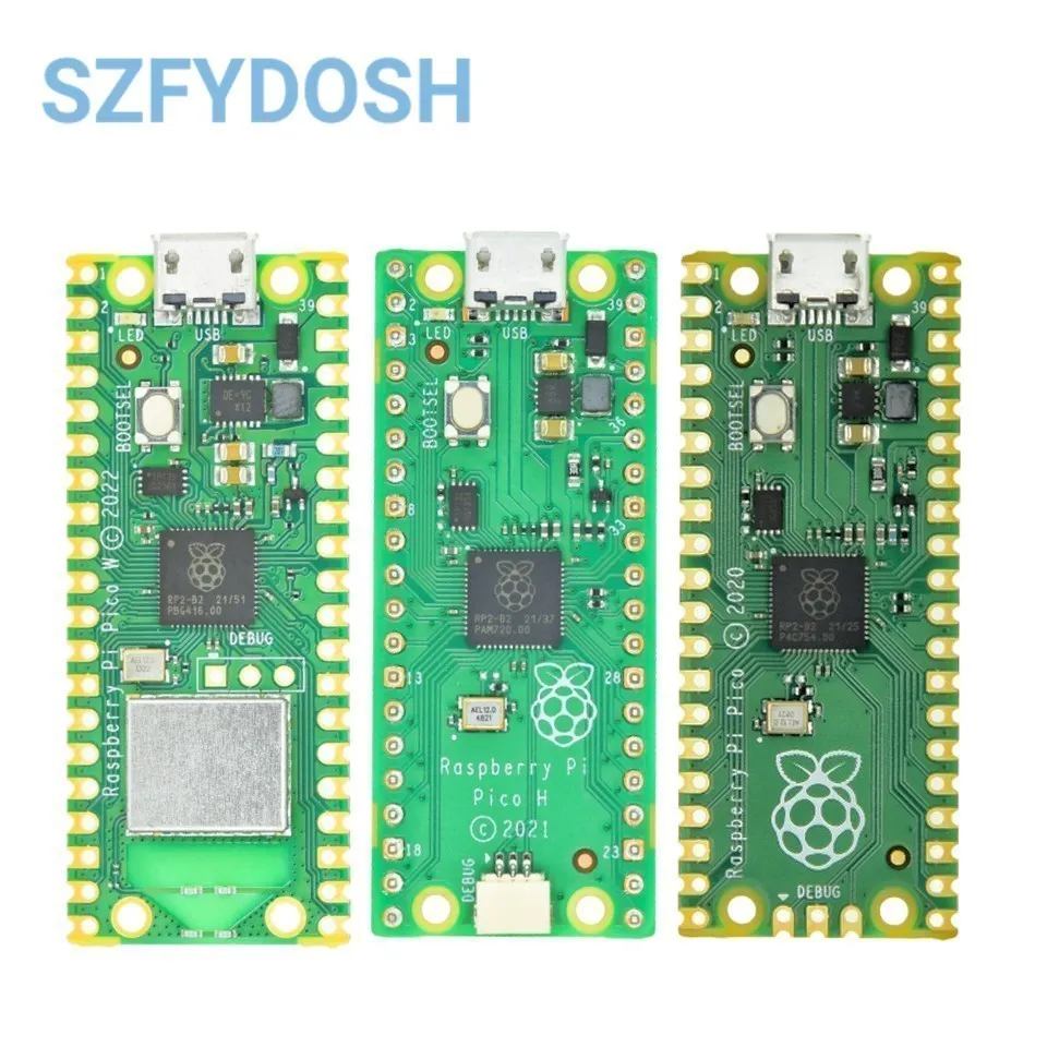 Raspberry Pi Pico or Pico W With Wireless WiFi Module Dual-Core ARM Cortex MO+RP2040 ...
