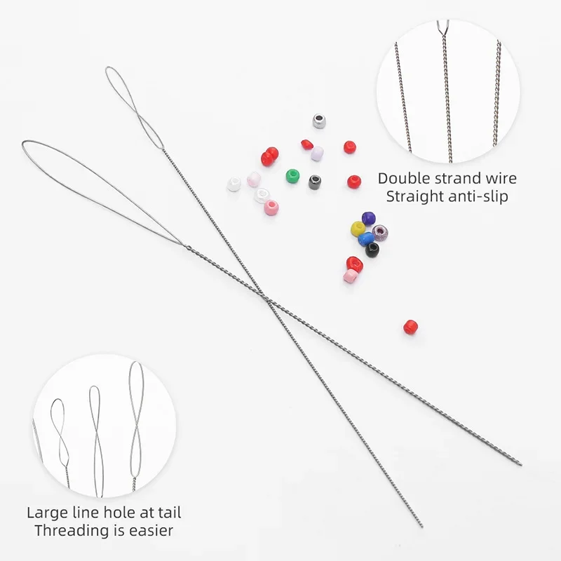 3Pcs-Stainless-Steel-Twist-Pearl-Needle-Big-Eye-Beading-Needles-Easy ...