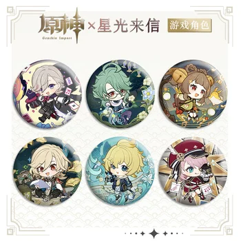 1PC Anime Game Genshin Impact Wriothesley Wanderer Q-Version Badges ...