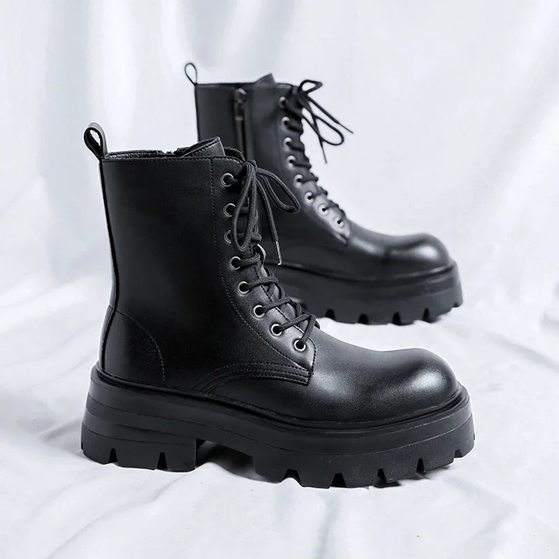 Bot-n-de-alta-calidad-para-hombre-botas-altas-de-cuero-para-trabajo-al ...